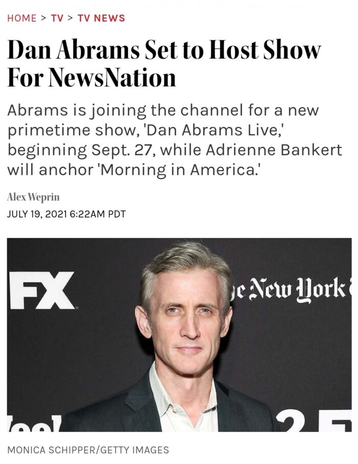 Dan Abrams to Host Nightly News Analysis Program on NewsNation