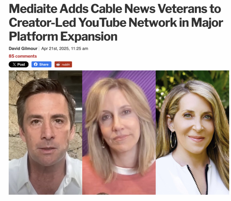 Mediaite Adds Cable News Veterans to YouTube Network