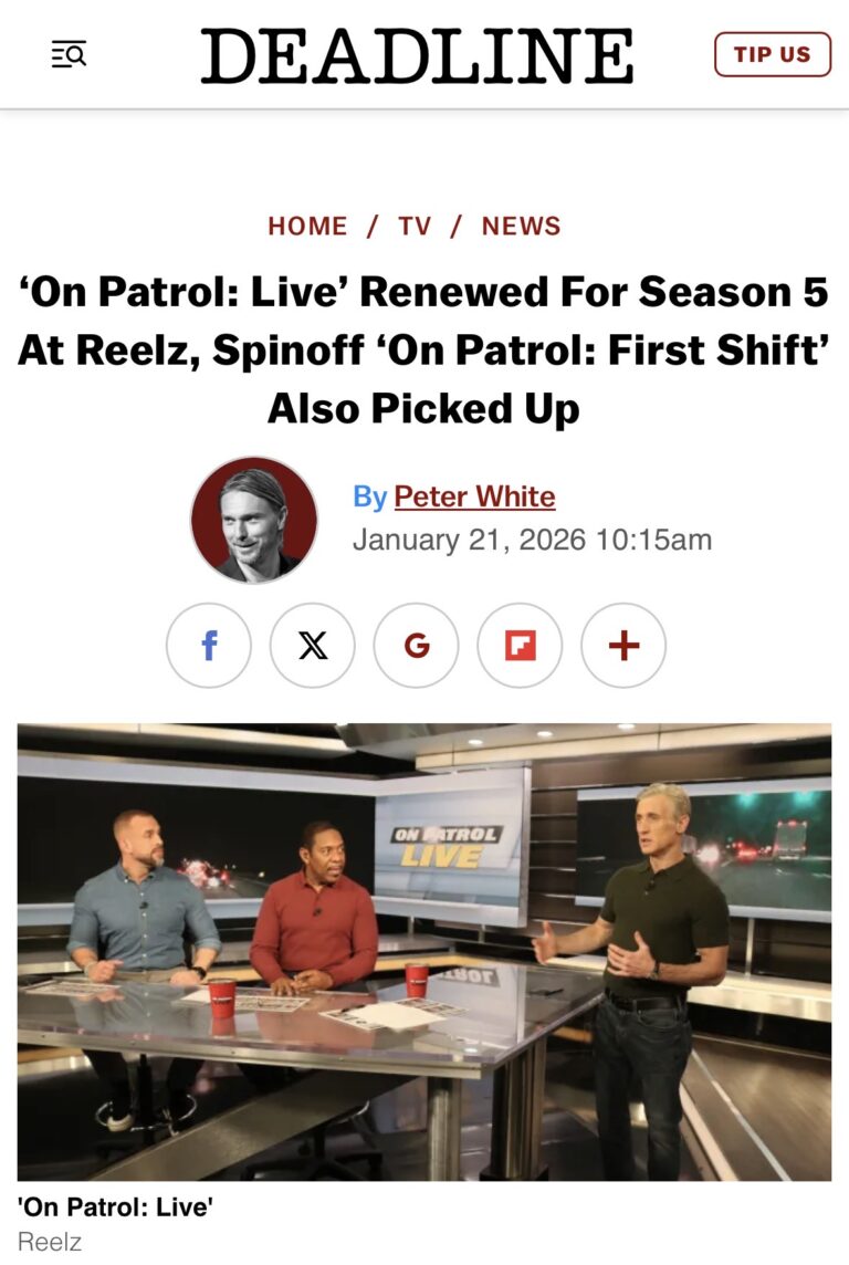 Reelz Renews ‘On Patrol: Live’ for Season 5
